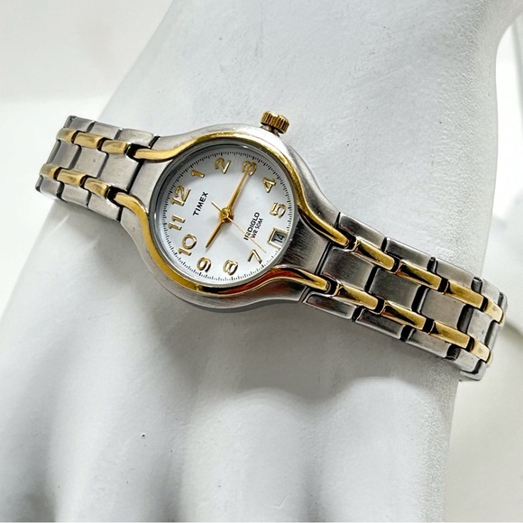 Timex | Accessories | Timex Ladys Mixed Metal Indiglo Watch Gold And ...